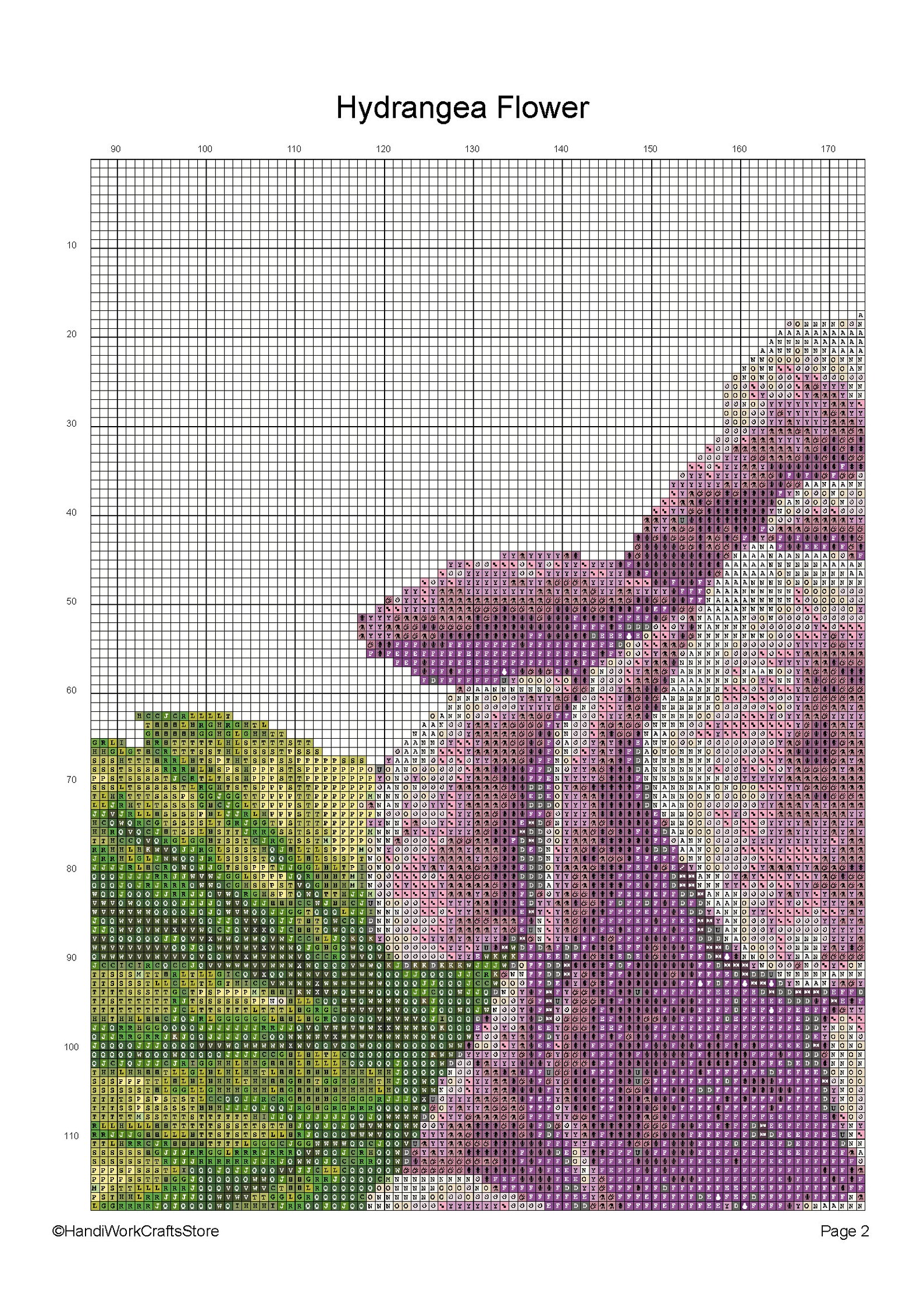 Hydrangea PDF Cross-stitch Pattern, Digital Cross-stitch, PDF Cross ...