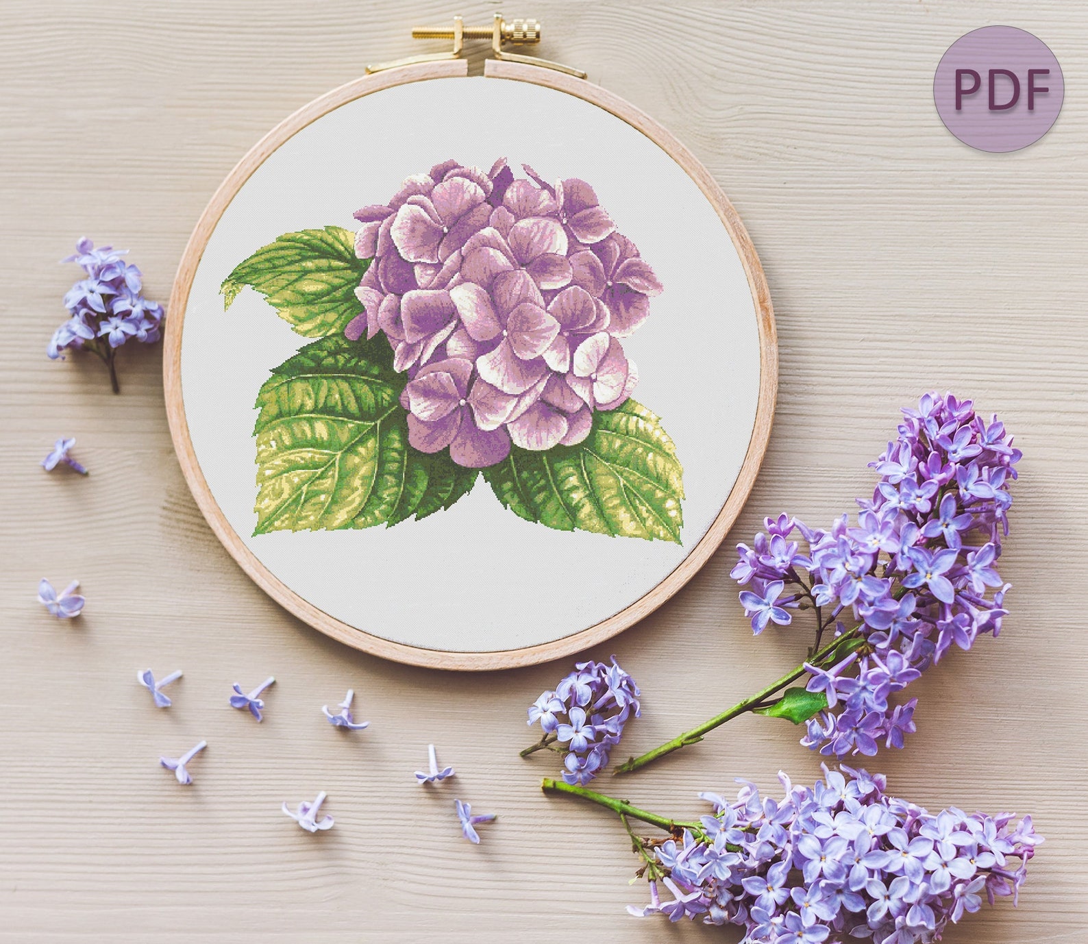 Hydrangea PDF Cross-stitch Pattern, Digital Cross-stitch, PDF Cross ...