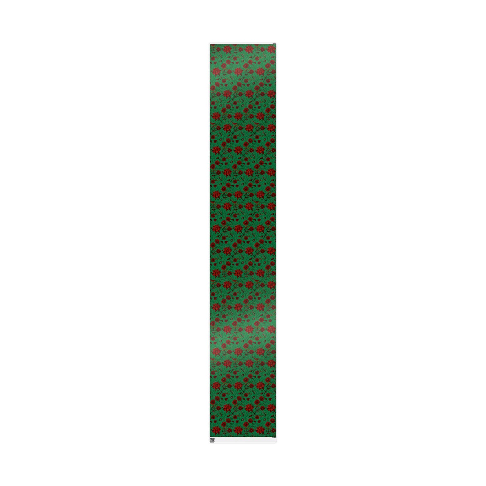 Red Poppy Floral Wrapping Paper | Green Background, Holiday Floral ...