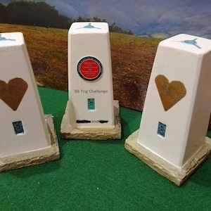 Personalised OS Trig Point Model - Plain White With Your Choice of Text ...