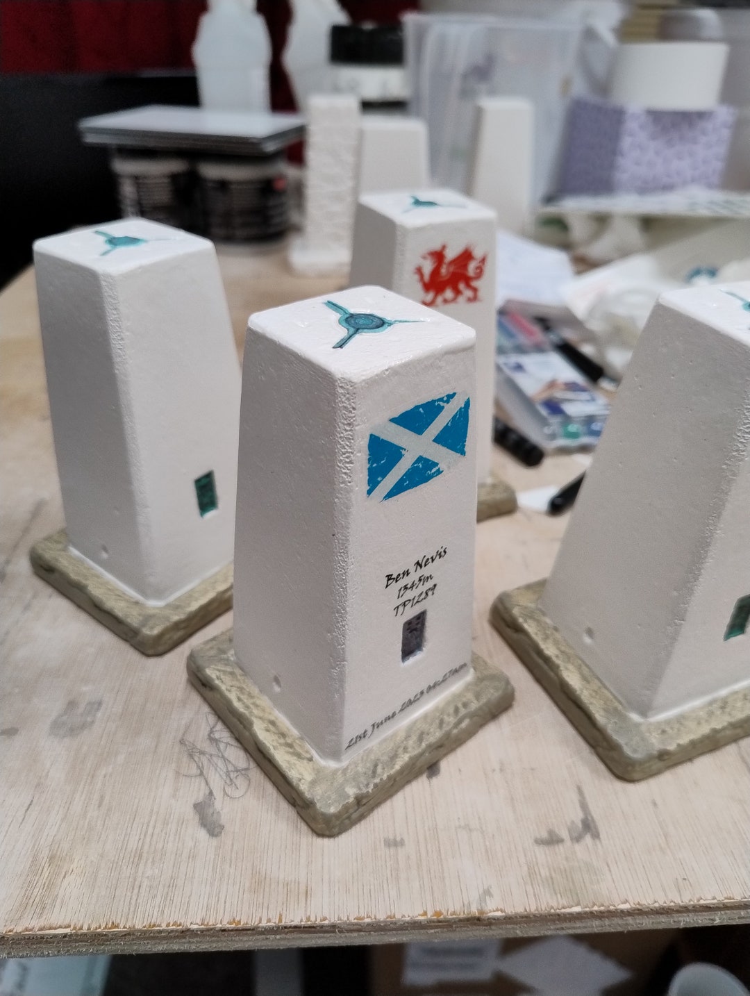 Personalised OS Trig Point Model - Plain White With Your Choice of Text ...