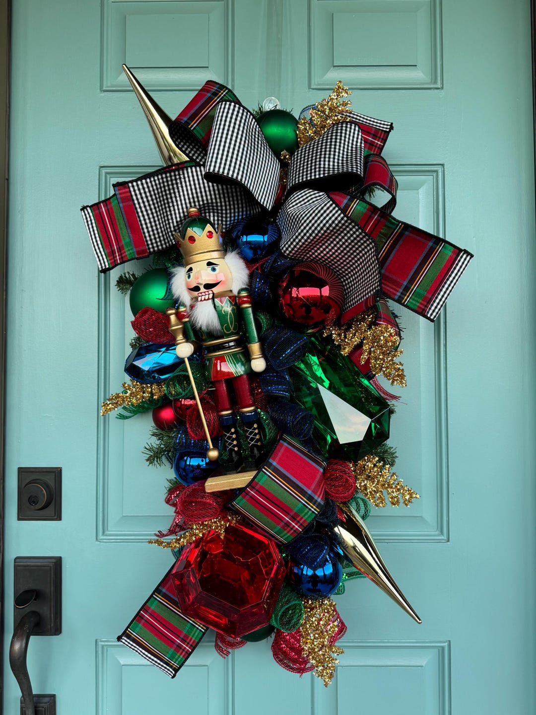 Traditional Nutcracker Swag Nutcracker Wreath Black and White With Red ...