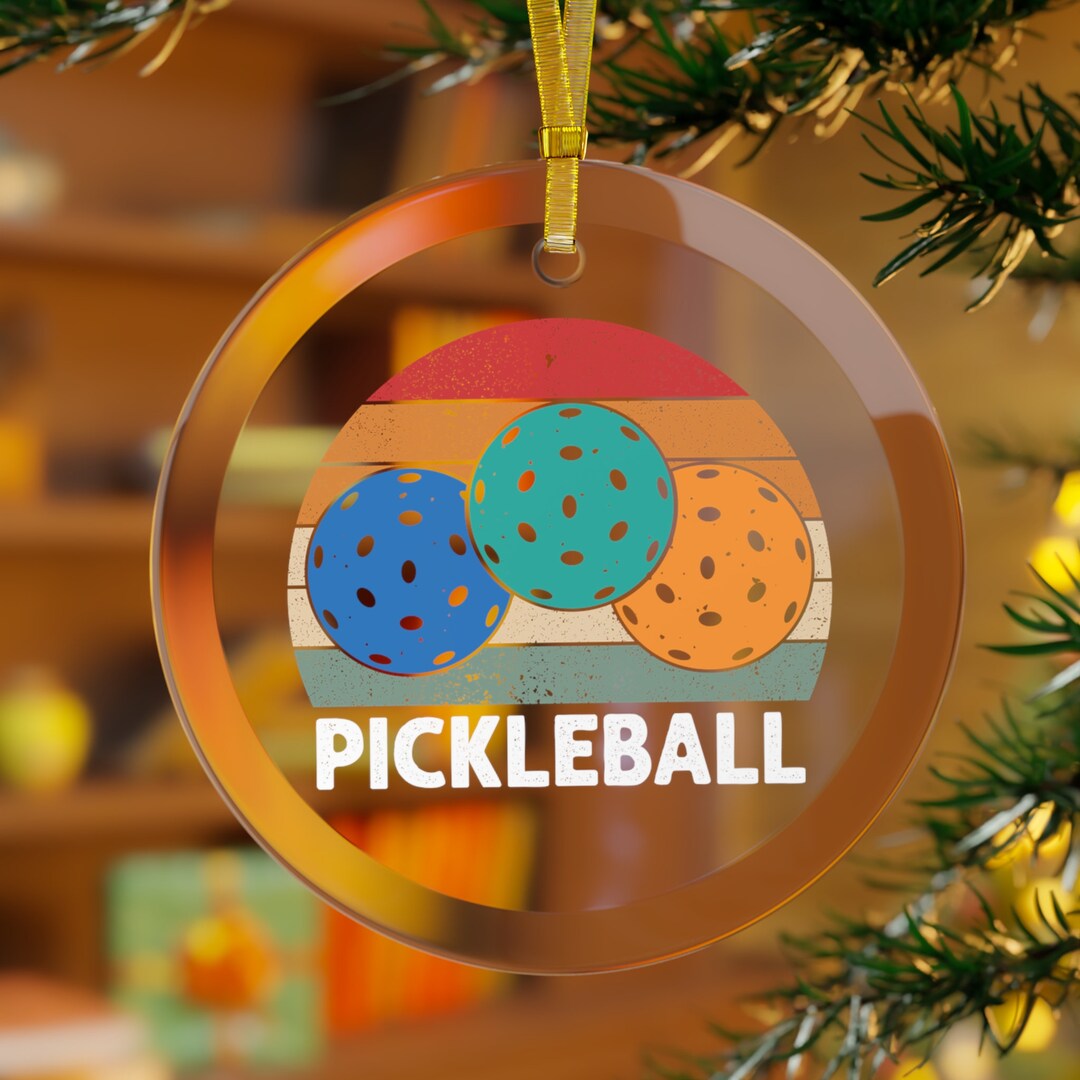 Pickleball Glass Ornamentpickleball Giftpickleball - Etsy