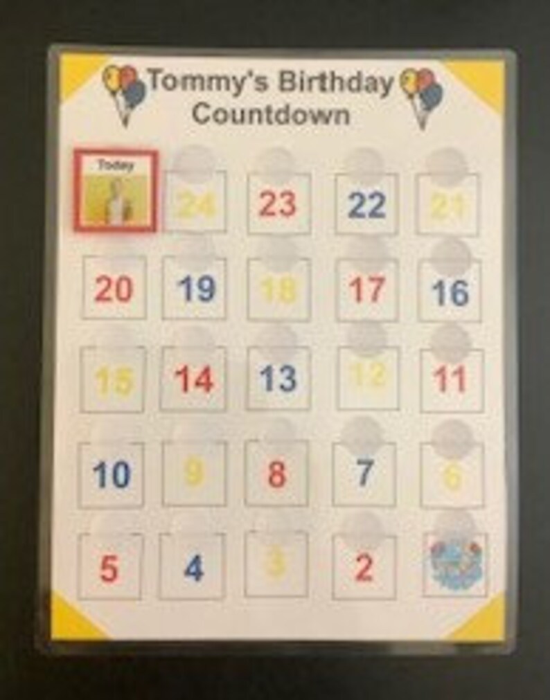 Personalized Countdown Chart - Etsy