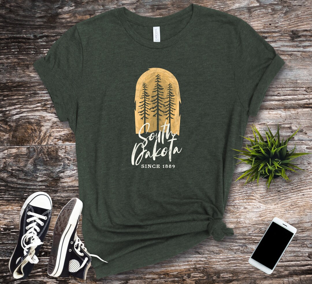 South Dakota Shirt, South Dakota 1889, Distressed South Dakota Shirt ...