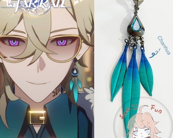 Aventurine Earrings Honkai Star Rail Inspired Earrings Cosplay Earrings ...