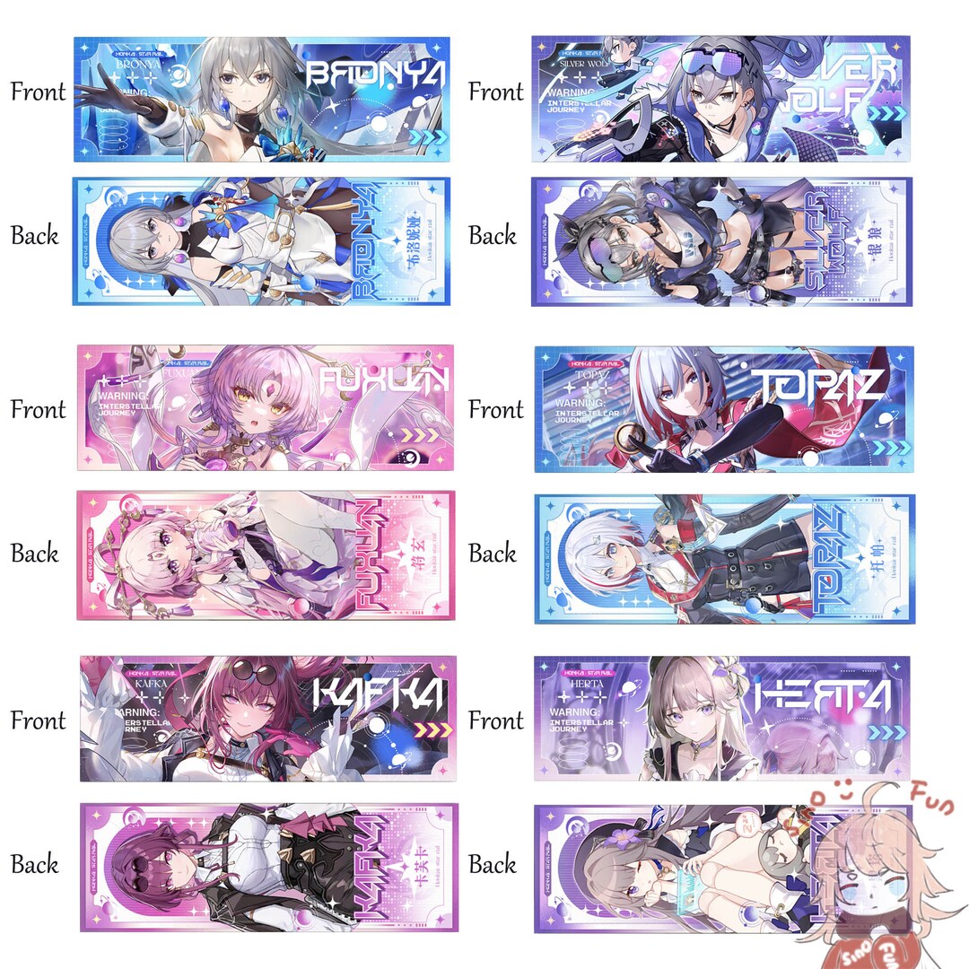 Honkai Star Rail Hologram Tickets 10 Pieces, Aventurine, Robin, Firefly ...