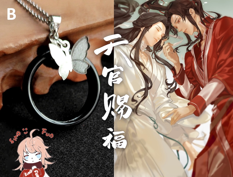 TGCF Ring Necklace, Xie Lian, Hua Cheng, Tian Guan Ci Fu Ring Necklace ...