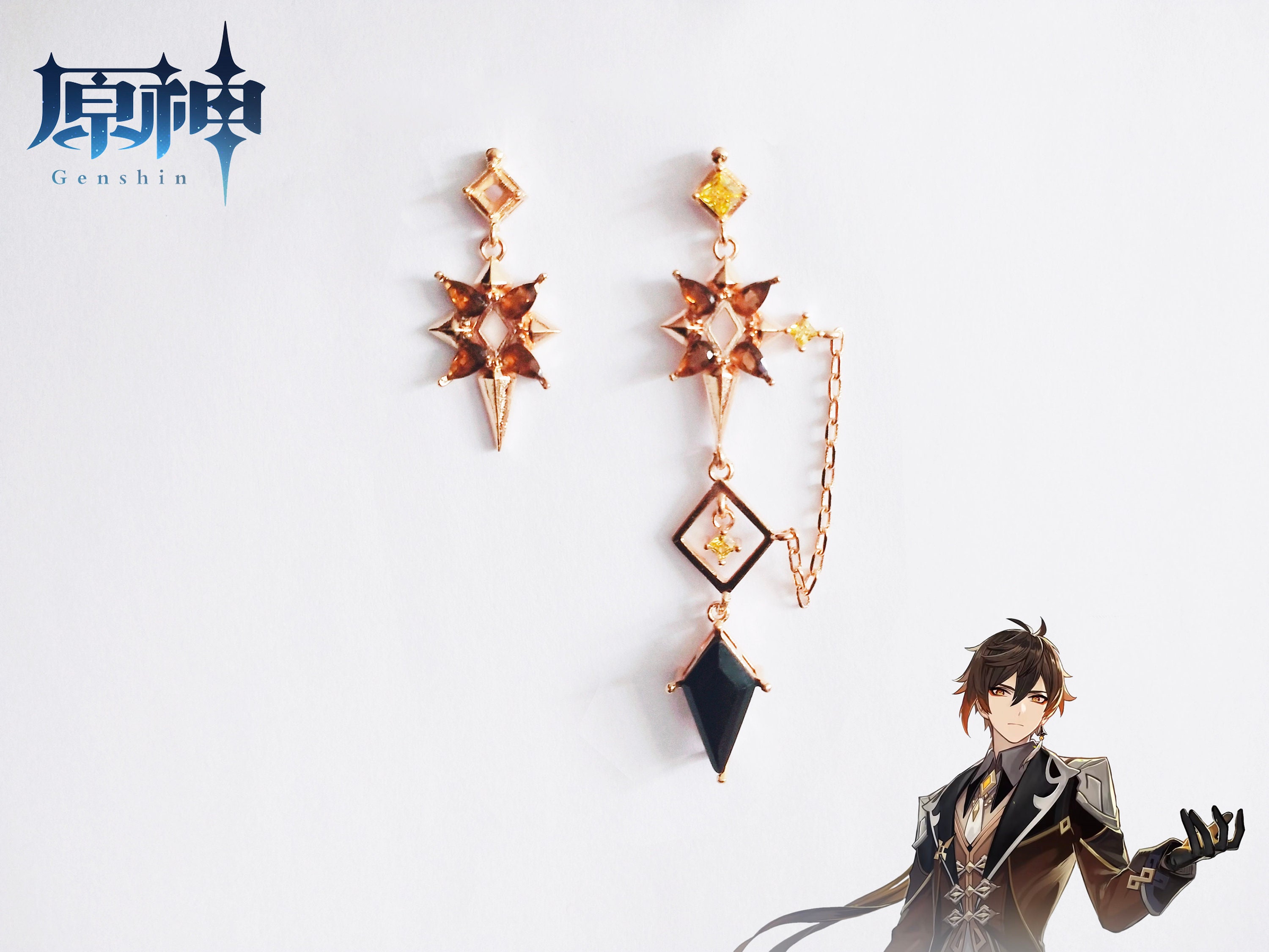 Genshin Impact Earrings Genshin Impact Gift Keqing Zhongli - Etsy