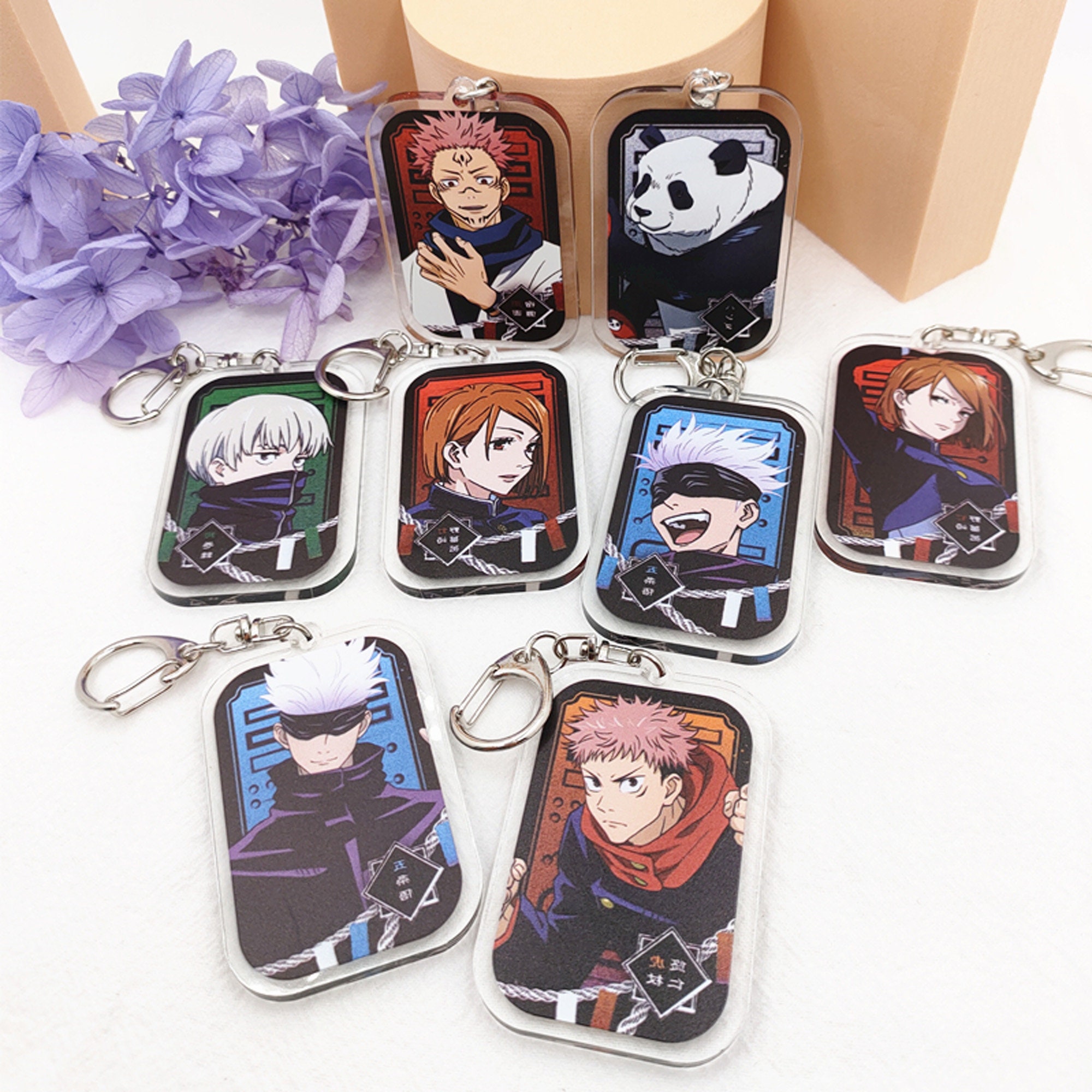 Jujutsu Kaisen Keychain 2 Pcs Kawaii Acrylic Jujutsu Kaisen | Etsy