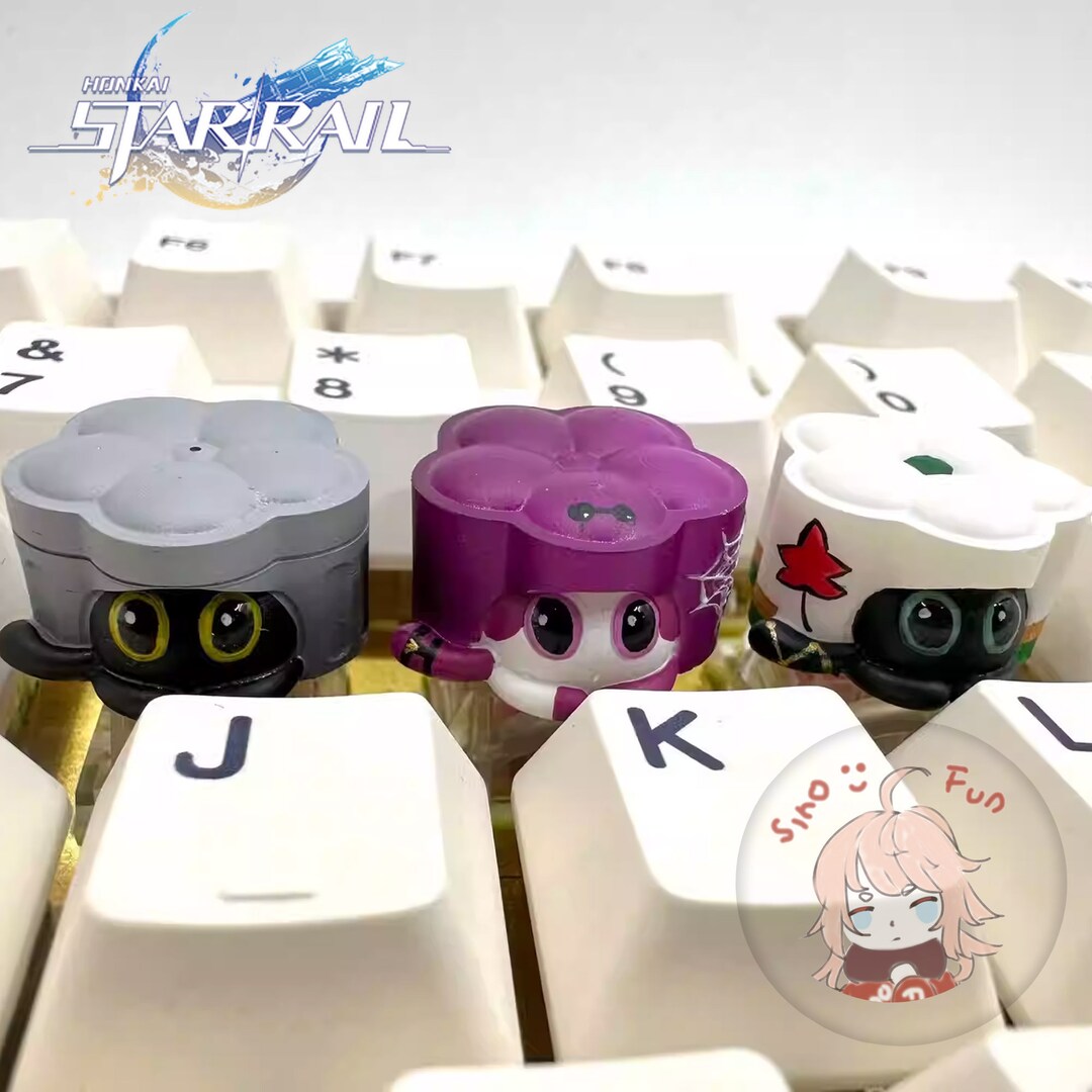Honkai Star Rail Cat Cake Keycaps, Trotter Keycaps, Trash Can Keycaps ...