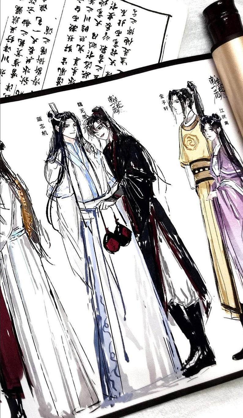 MXTX Danmei Characters Chinese Style Painting Scroll MDZS - Etsy