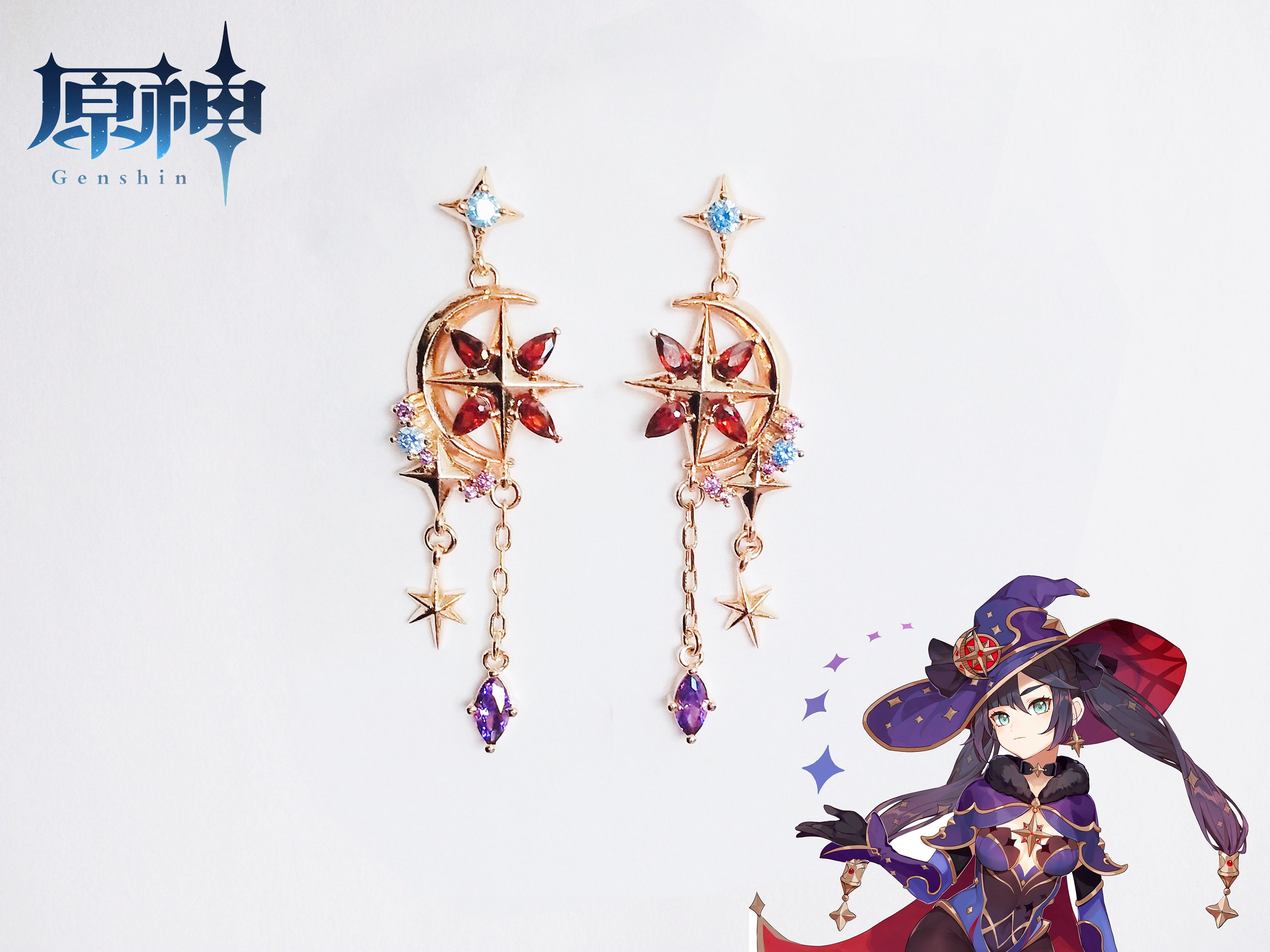 Genshin Impact Earrings Genshin Impact Gift Keqing Zhongli - Etsy