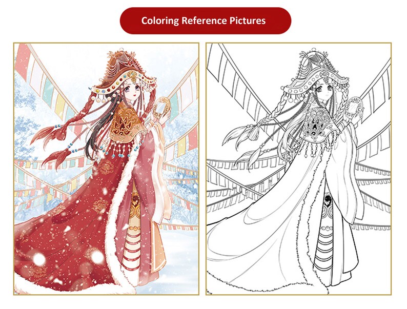 The Beauties of Tang Dynasty Chinese Coloring Book Da Tang - Etsy