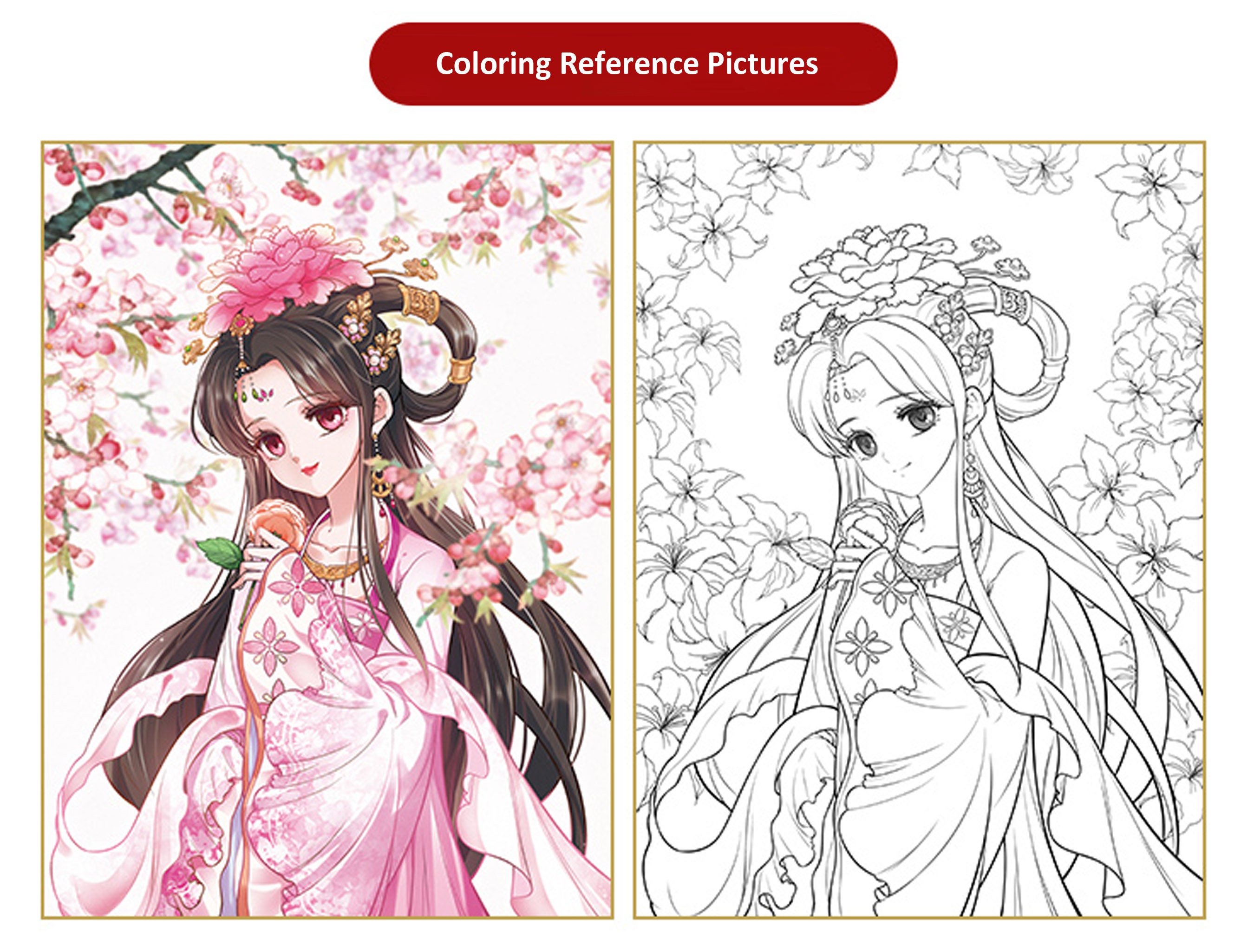 The Beauties of Tang Dynasty Chinese Coloring Book Da Tang - Etsy UK