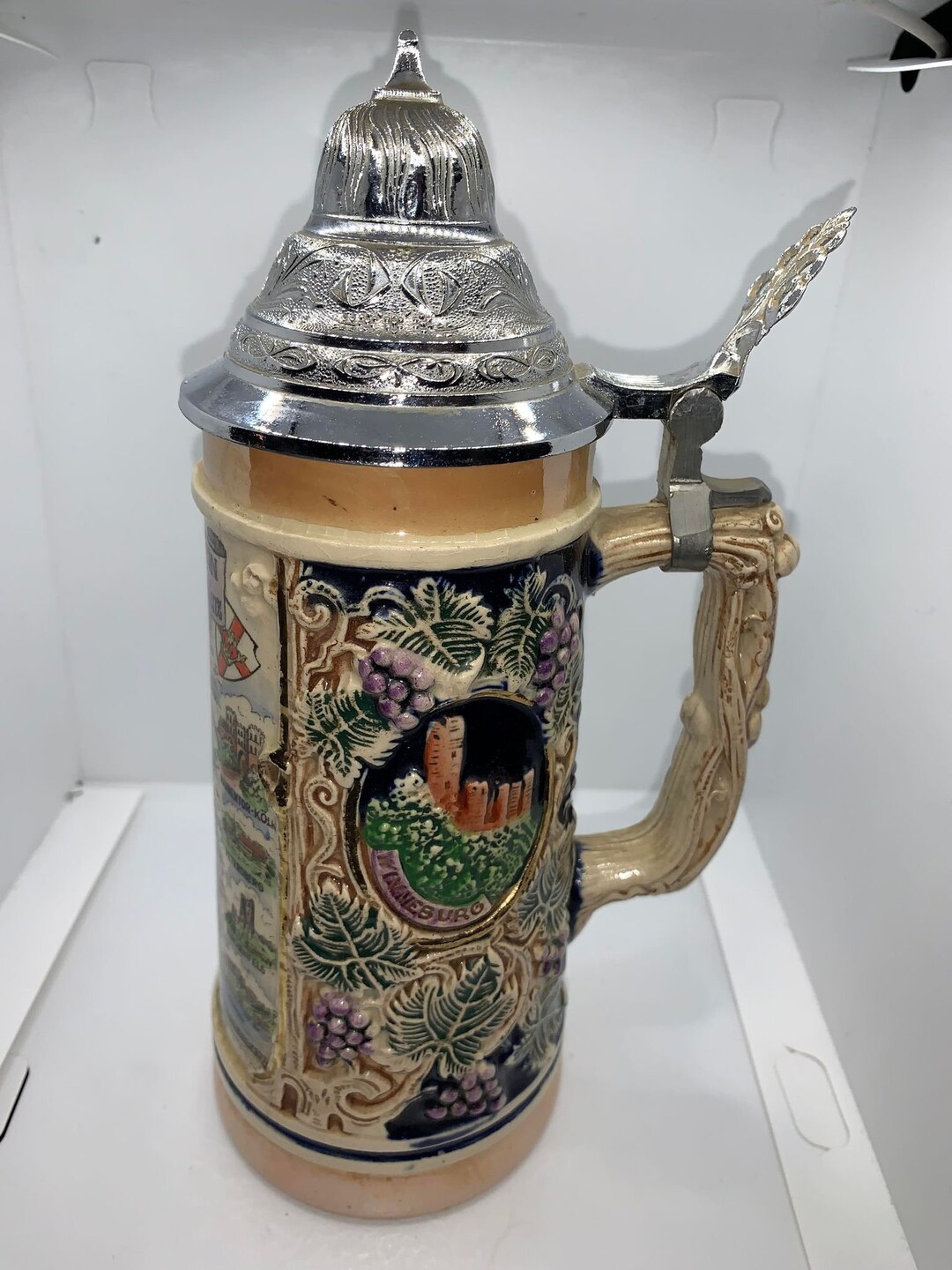 German Beer Handgemalt Pottery Stein - Etsy