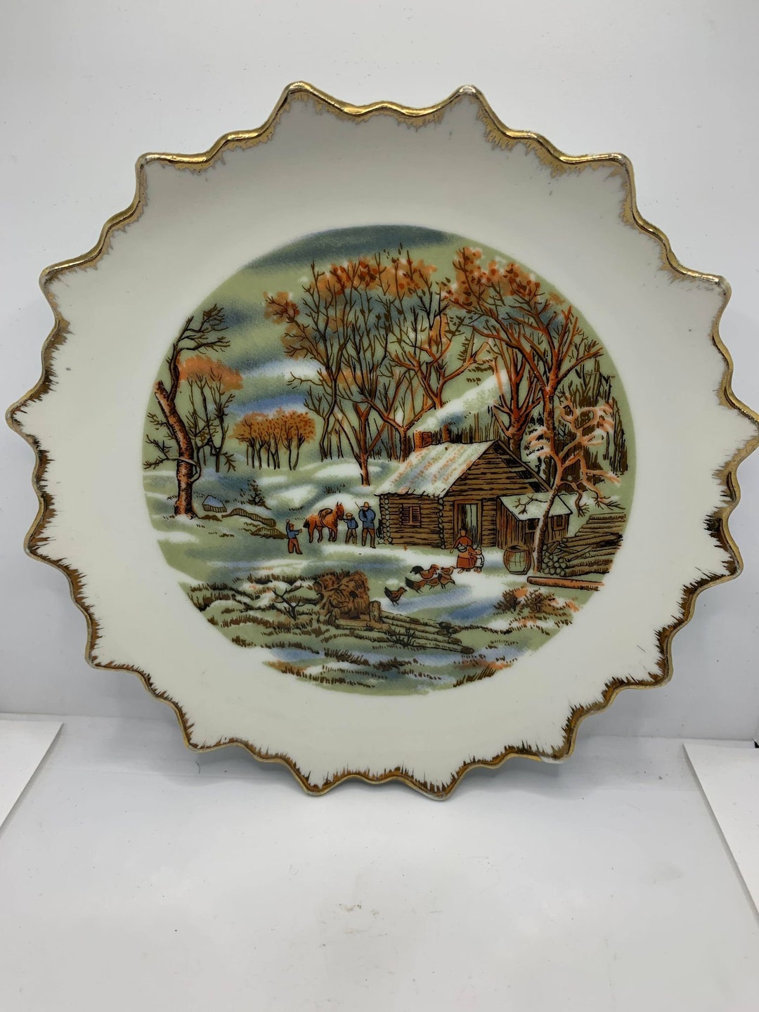 Collectable Plate - Canadian Wilderness - Currier & Ives Style - Etsy