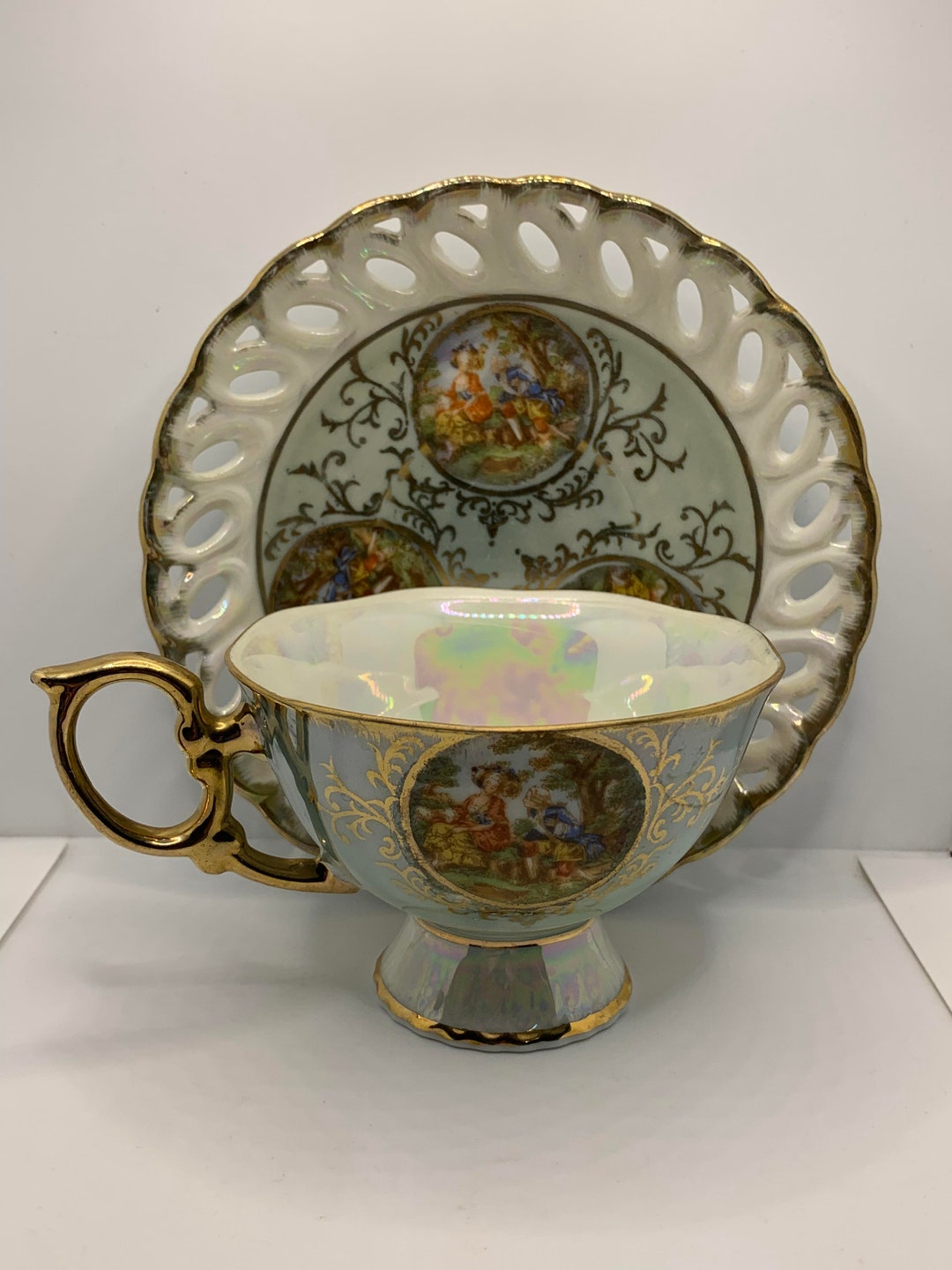 Vintage Teacup and Saucer - Shafford, Made in Japan - Etsy