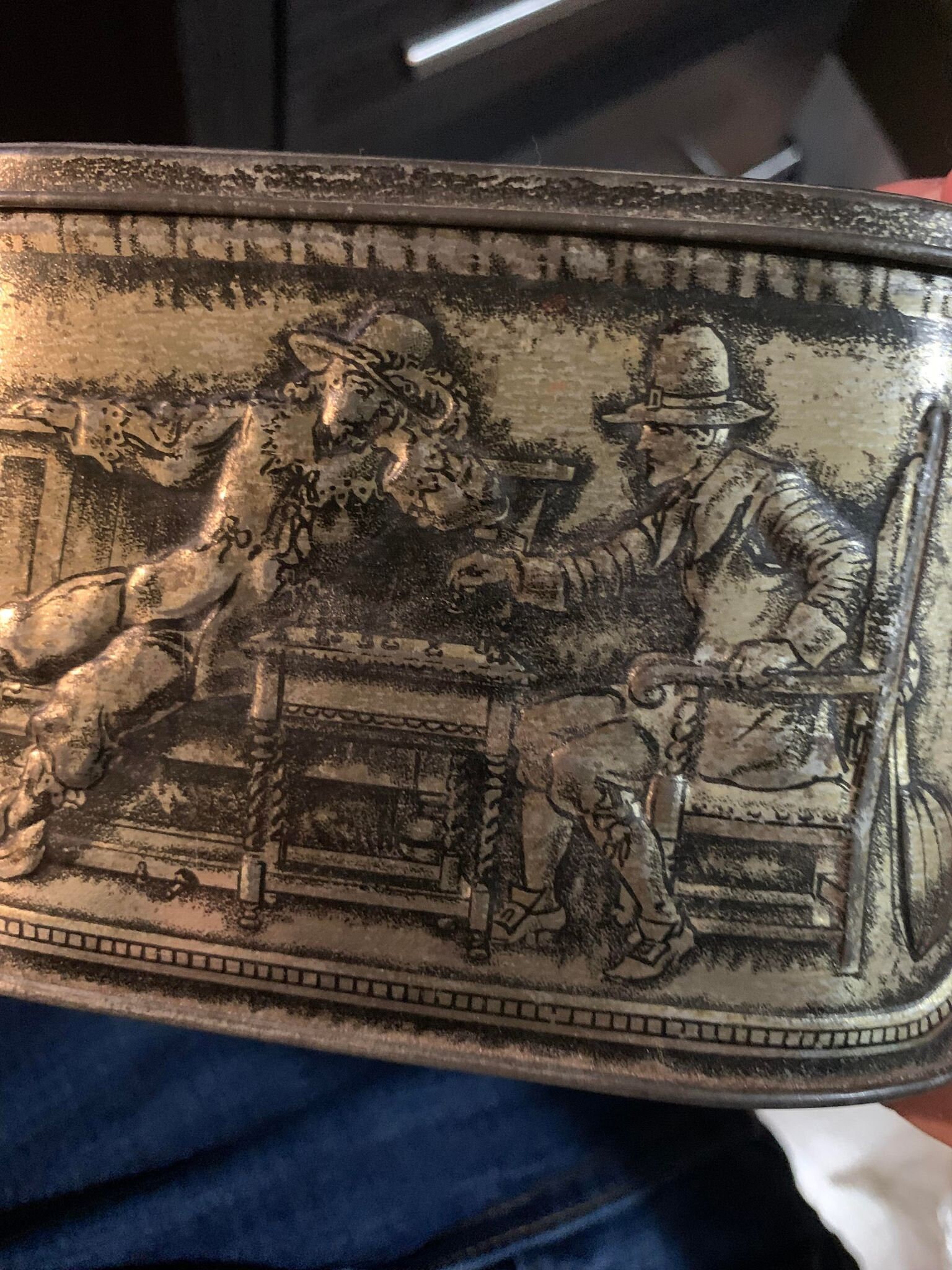 Medieval Scene Oval Tin Collectable Storage & Organization Home ...