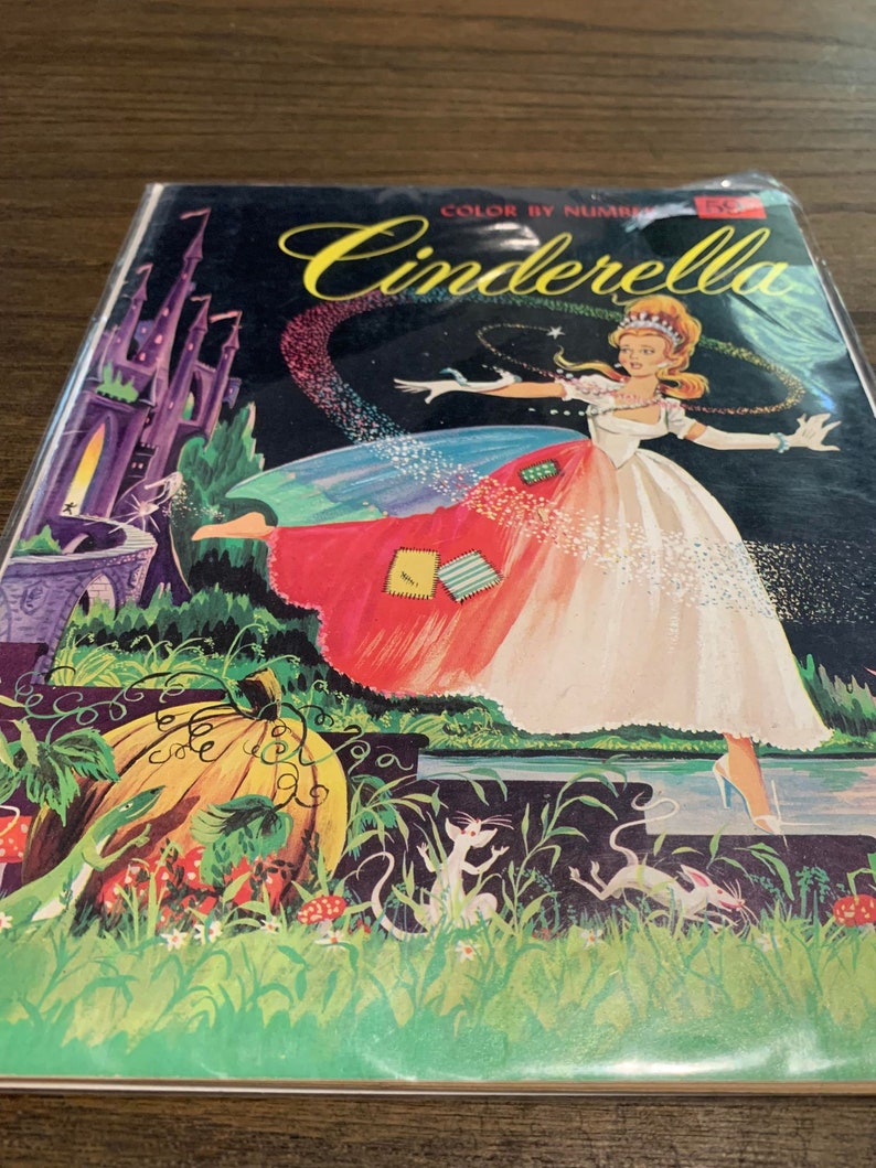 Cinderella Color by Number - Vintage Coloring Book 1970s - Etsy