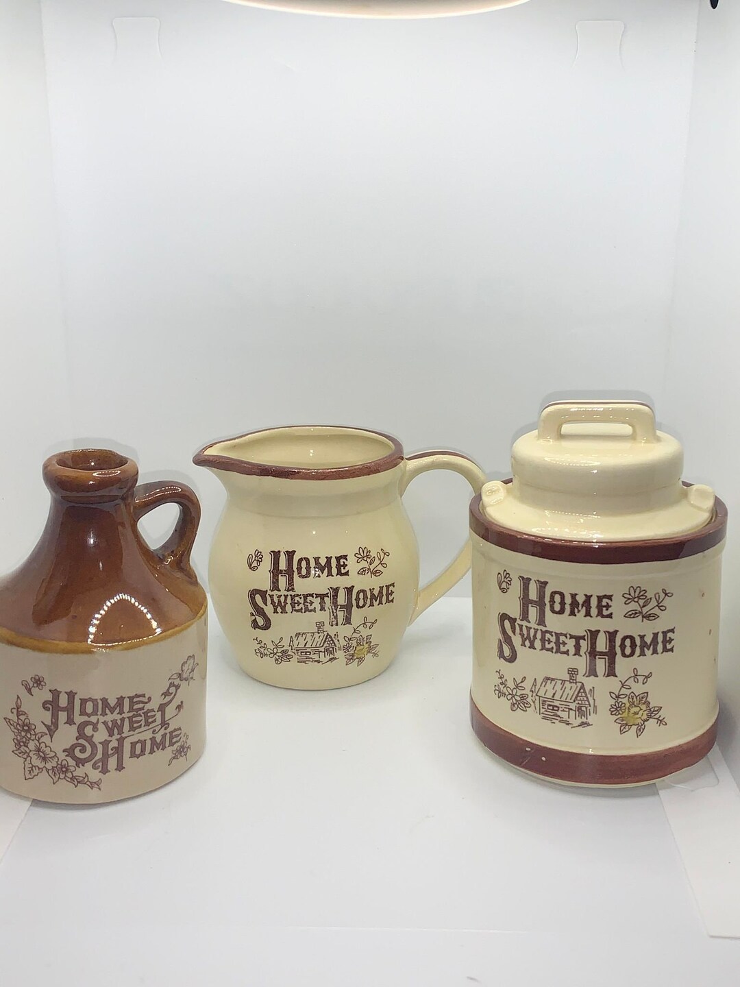Vintage Kitchen Set - Home Sweet Home, Canister, Creamer and Jug - Etsy
