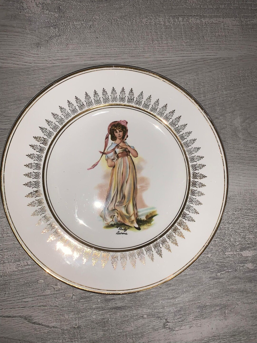 Vintage Wood & Sons England Pink Lady Plate - 10in - Etsy