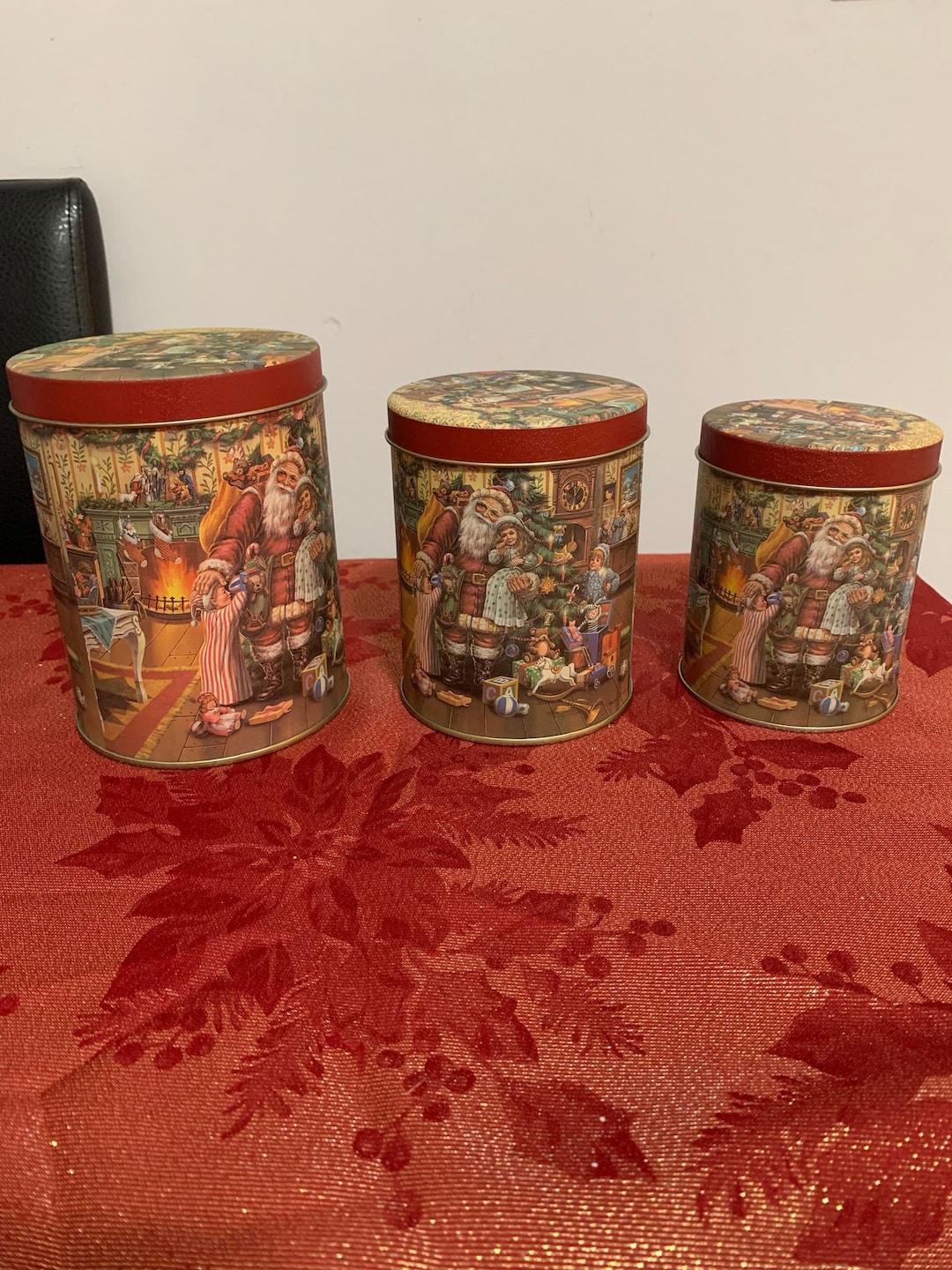 Christmas Canister Set of 3 - Etsy