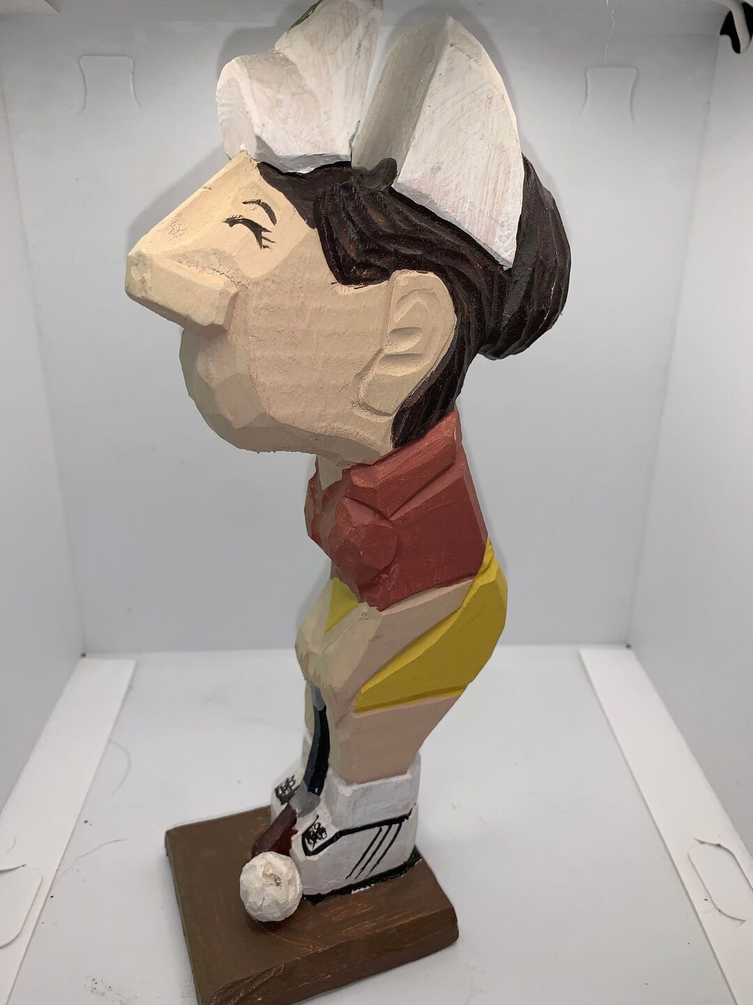 Female Golfer Wood Carving Figurine - Peeper - Etsy