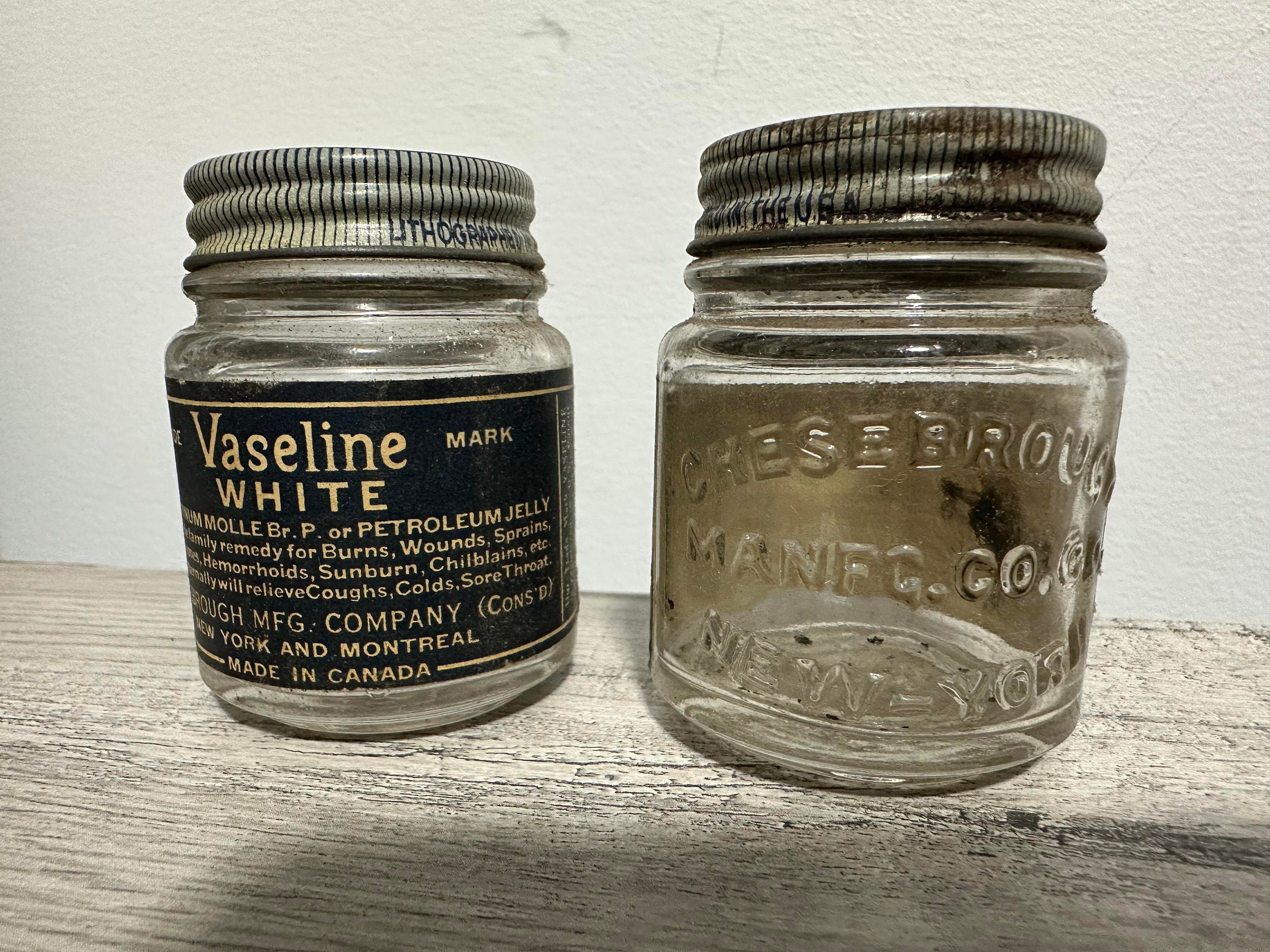 Antique Vaseline Clear Bottle - Two - Etsy