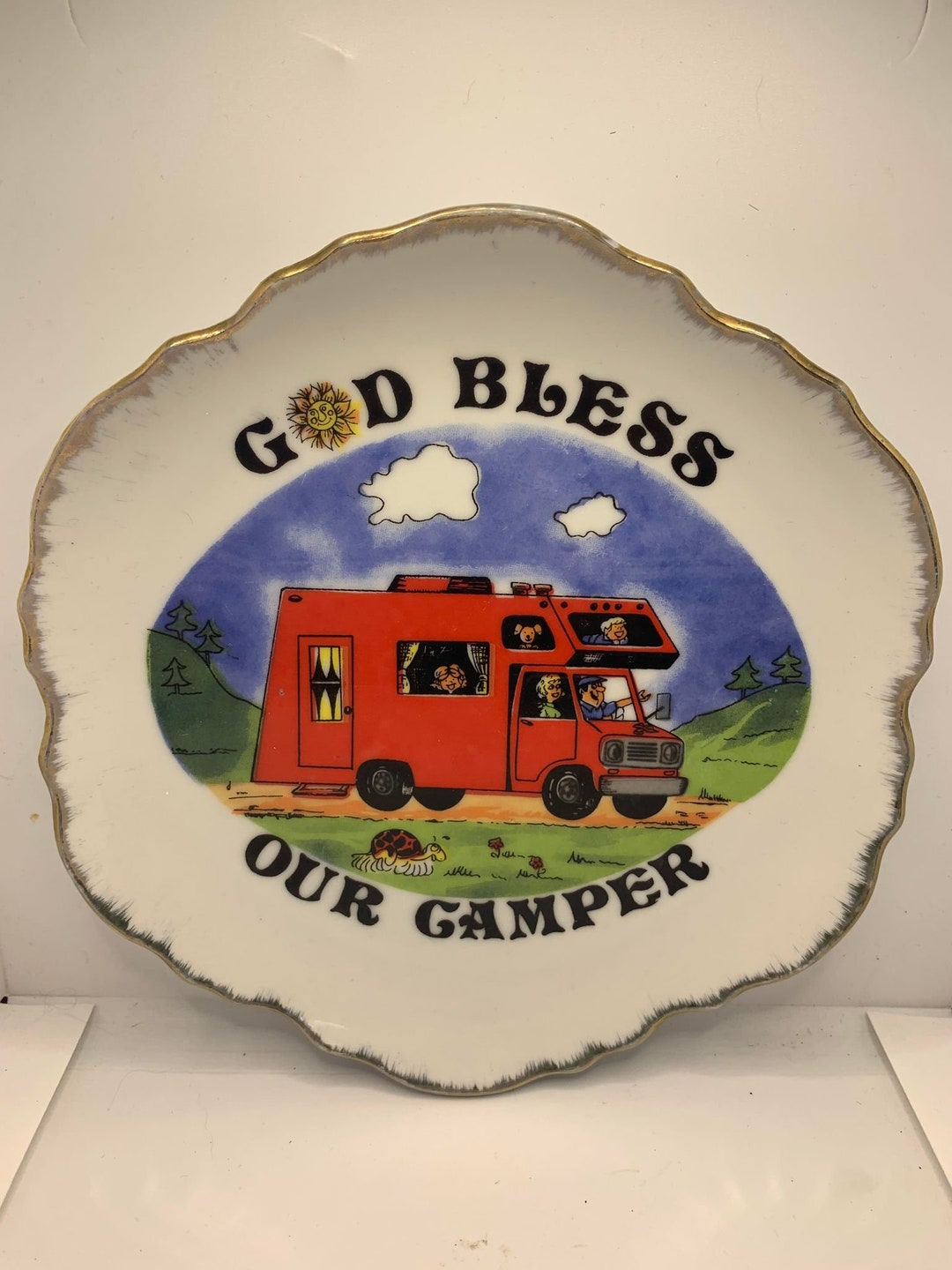 God Bless Our Camper - Hanging Plate - Etsy