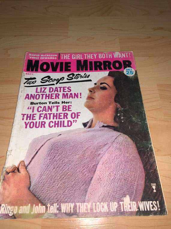 Movie Mirror Vintage Magazine Sept 1965 Feat Liz Taylor the | Etsy