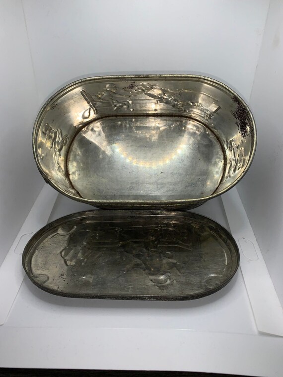 Medieval Scene Oval Tin Collectable Storage & Organization Home ...