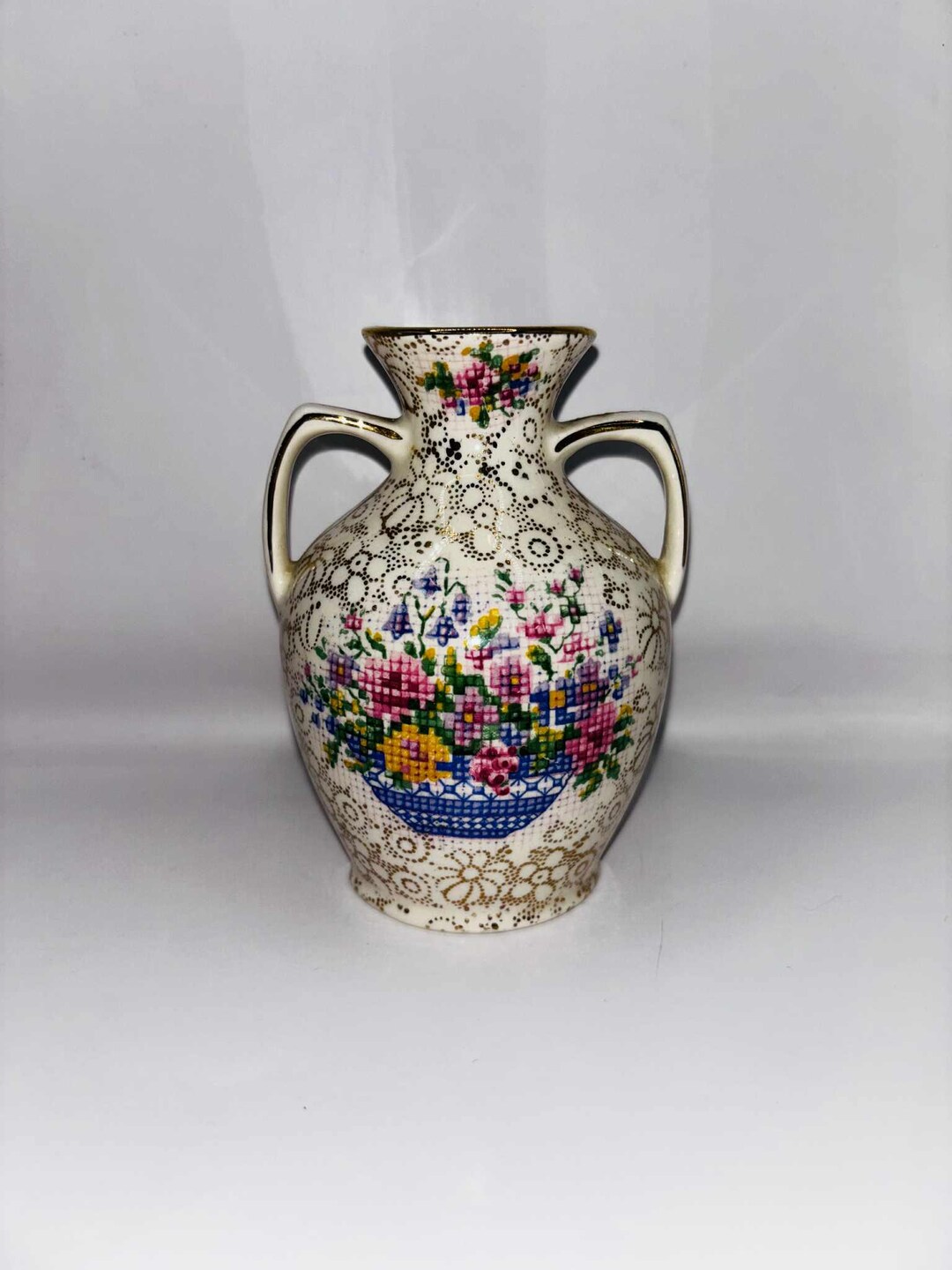 Vase Floral Pattern H K Tunstall England 11cm Tall - Etsy
