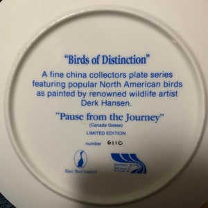 Birds of Distinction Plate - Pause From the Journey - Derk Hanson - Etsy