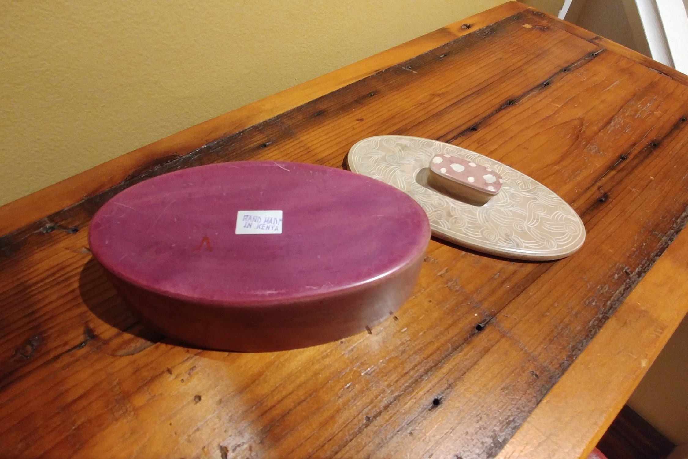 Beautiful Vintage Carved Kisii Soapstone Pink Lidded Trinket - Etsy