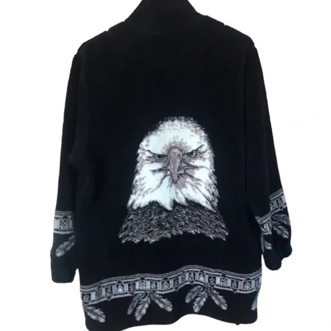 Vintage 90s Bald Eagle Fleece Jacket, Full Zip USA Patriotic - Etsy