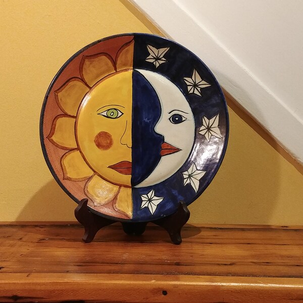 Mexican Pottery Sun and Moon Plate - Etsy