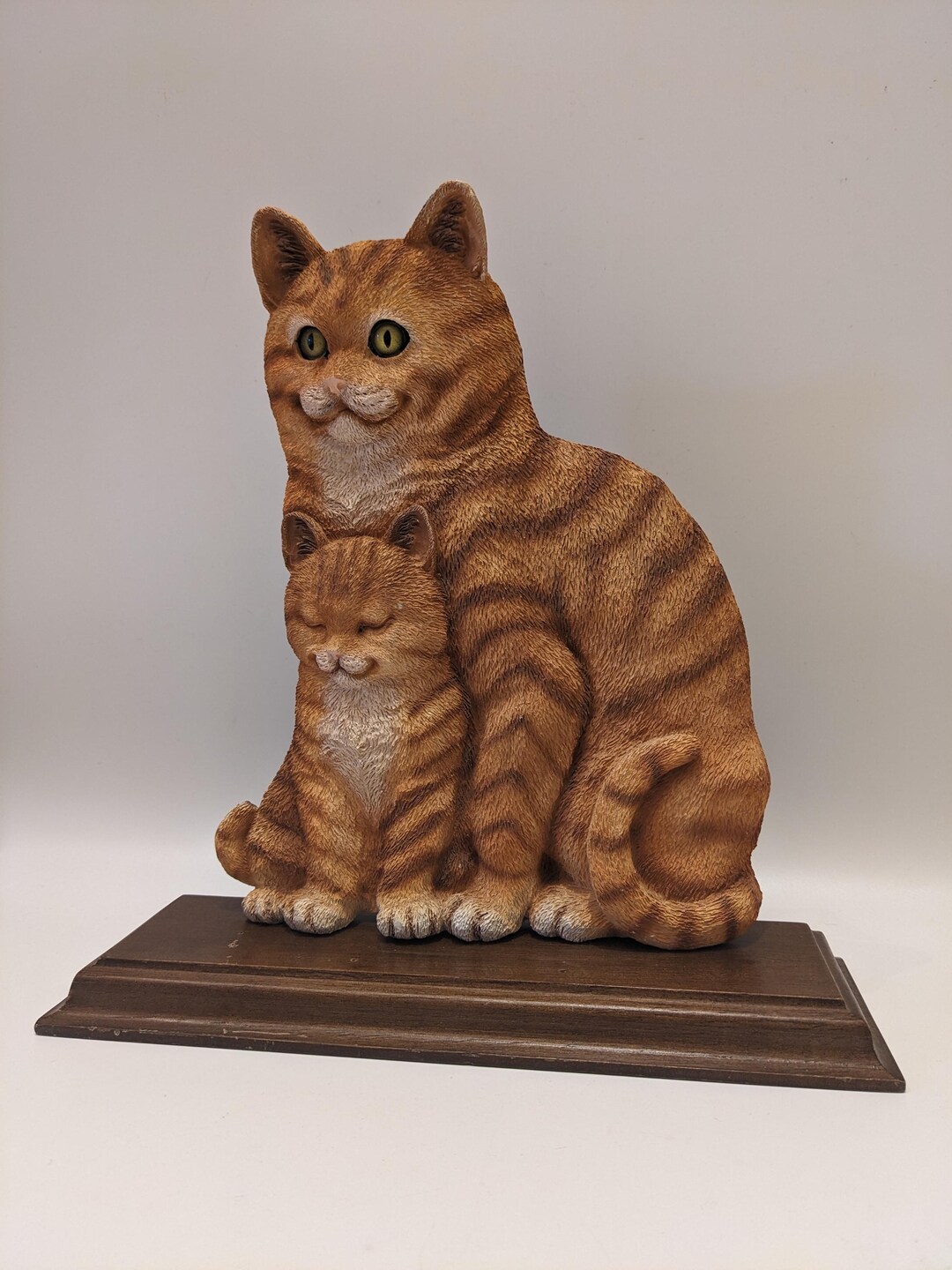 Adorable Vintage 90s Mother Cat & Kitten Shelf Sitter - Orange Ginger ...