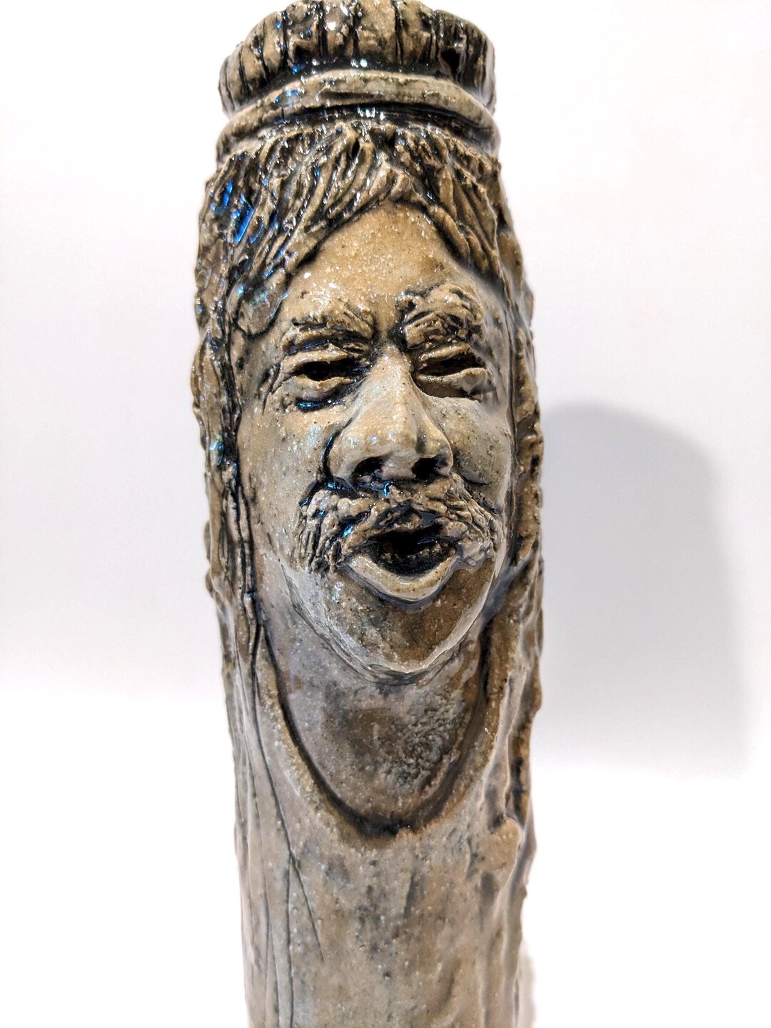 Vintage Head Vase Studio Art Pottery Ceramic Face Man in Tree Vase ...