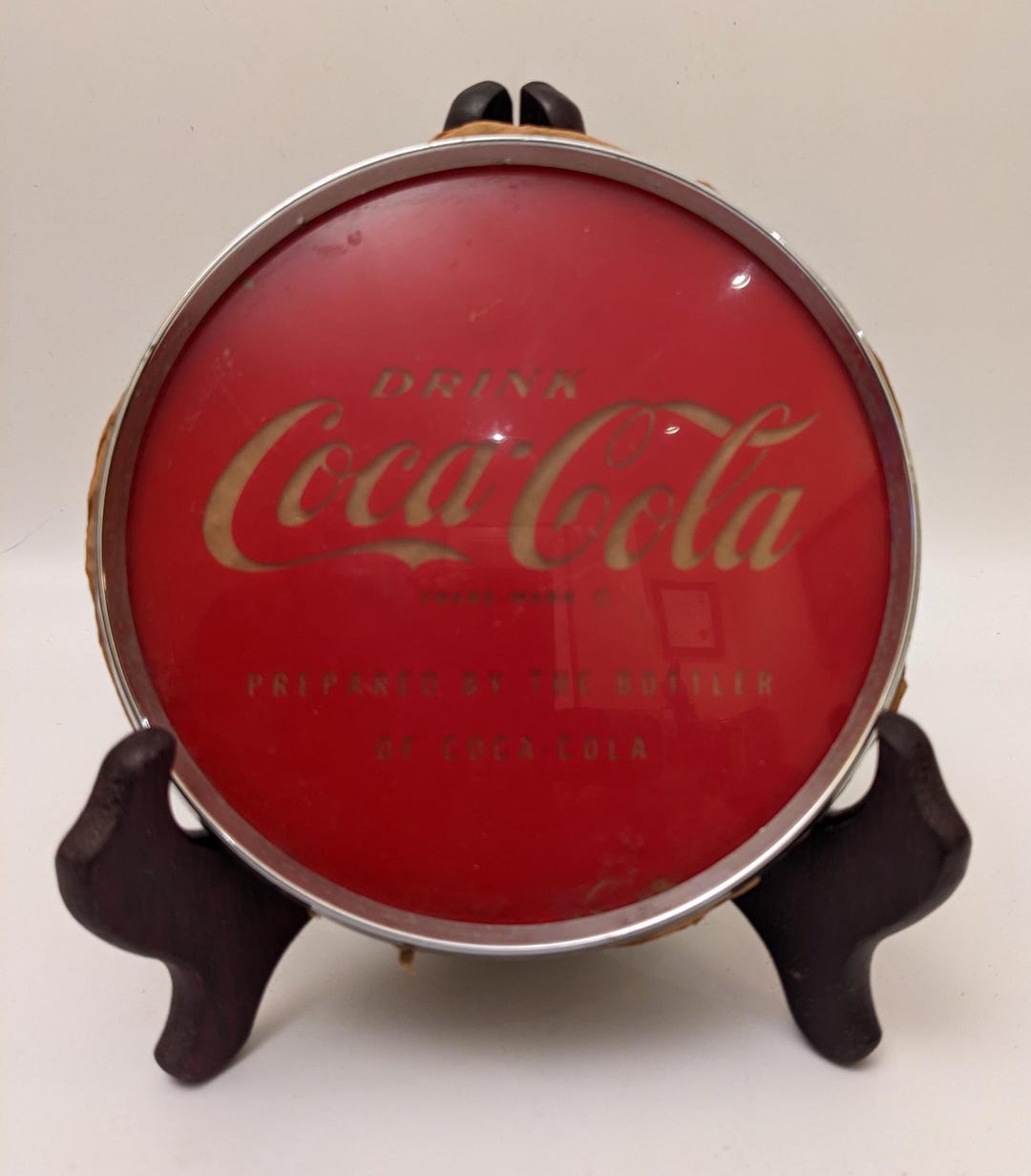Vintage 1950s Coca-cola Glass Button Sign – Soda Fountain Dispenser ...