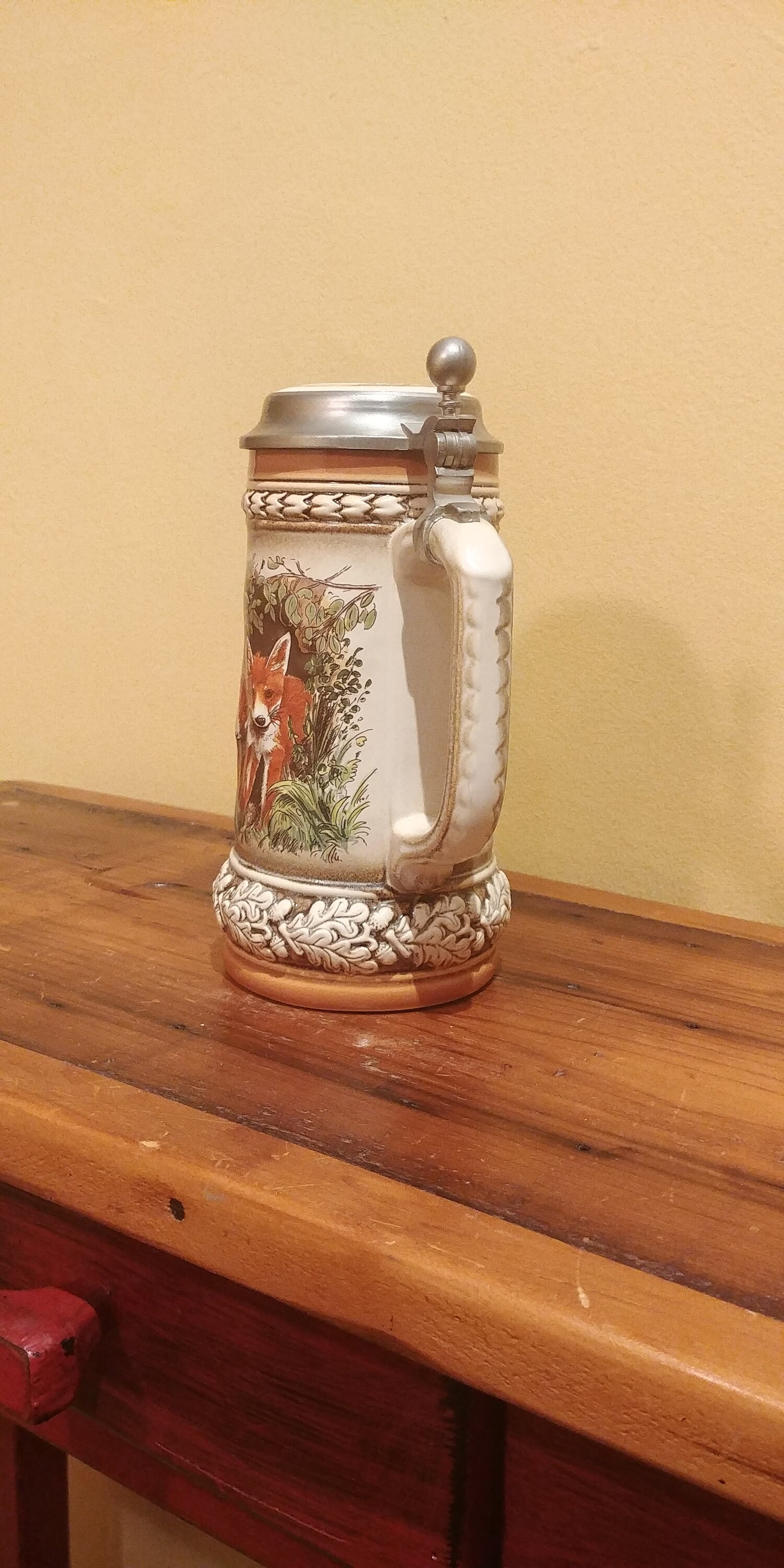 Vintage Gerz German Beer Stein Tankard Mother Mama Fox Baby - Etsy