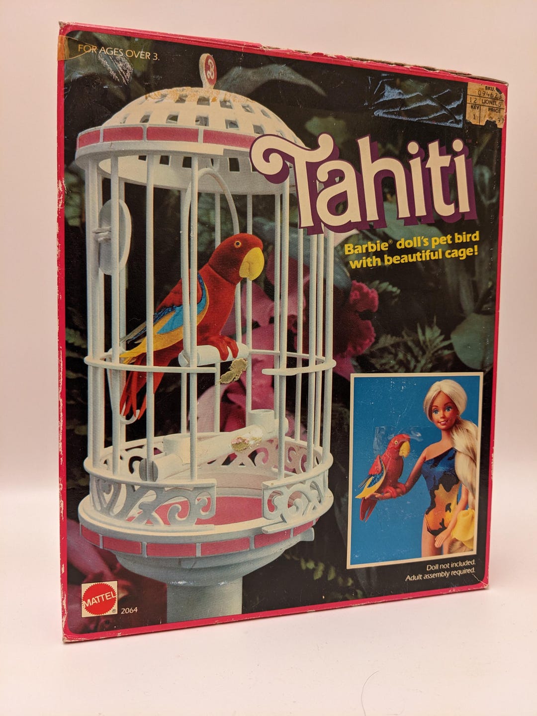 Vintage 1985 Tahiti Barbie Doll's Pet Bird Parrot With Cage #2064 ...