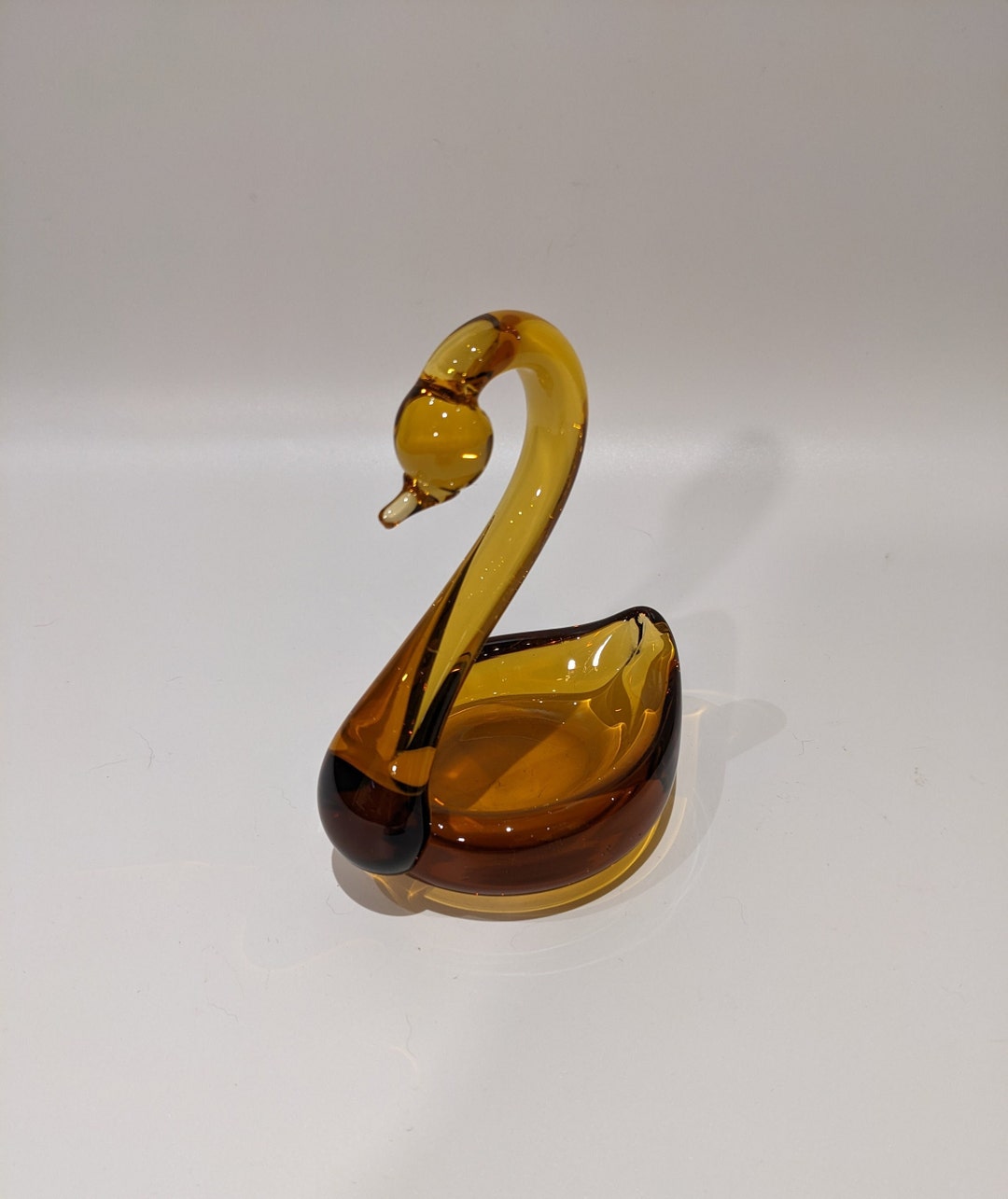 Vintage Amber Swan Art Glass Dish – Czechoslovakia Bohemian Crystal ...