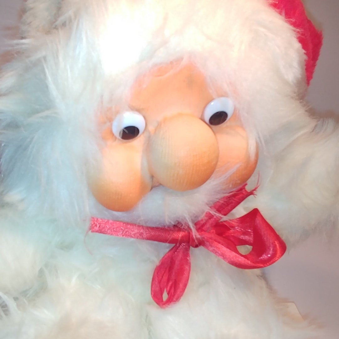 Vintage 1980s Plush Santakin Teddy Bear Christmas Holiday Santa Elf ...