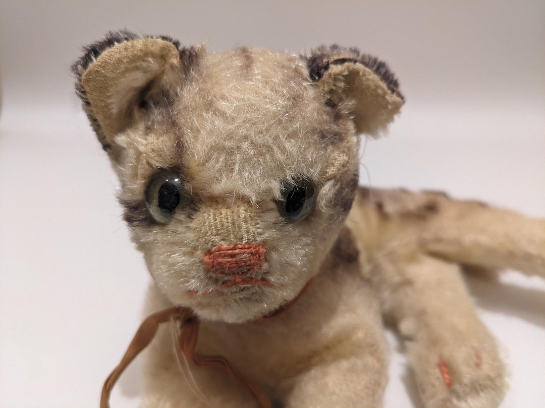 Vintage Steiff Fiffy Cat – 7" Mohair Tabby, Green Eyes (1955-1962) - Etsy
