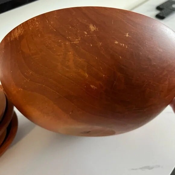 Gorgeous Mid Century Modern Baribocraft 7 Piece Wood Maple Salad Bowl ...