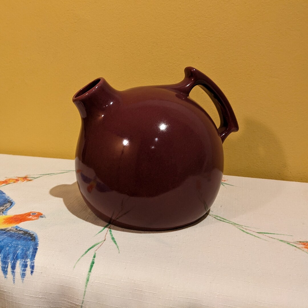 Vintage 1930s Art Deco Red Wing Pottery Rumrill Ball Pitcher Jug Purple ...