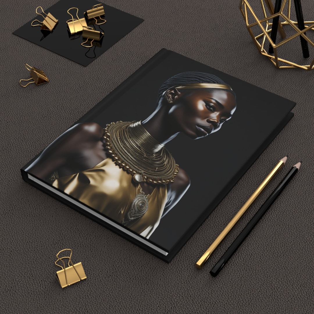 African Art Inspired Blank Journal, African Queen Lined Notebook, Gift ...