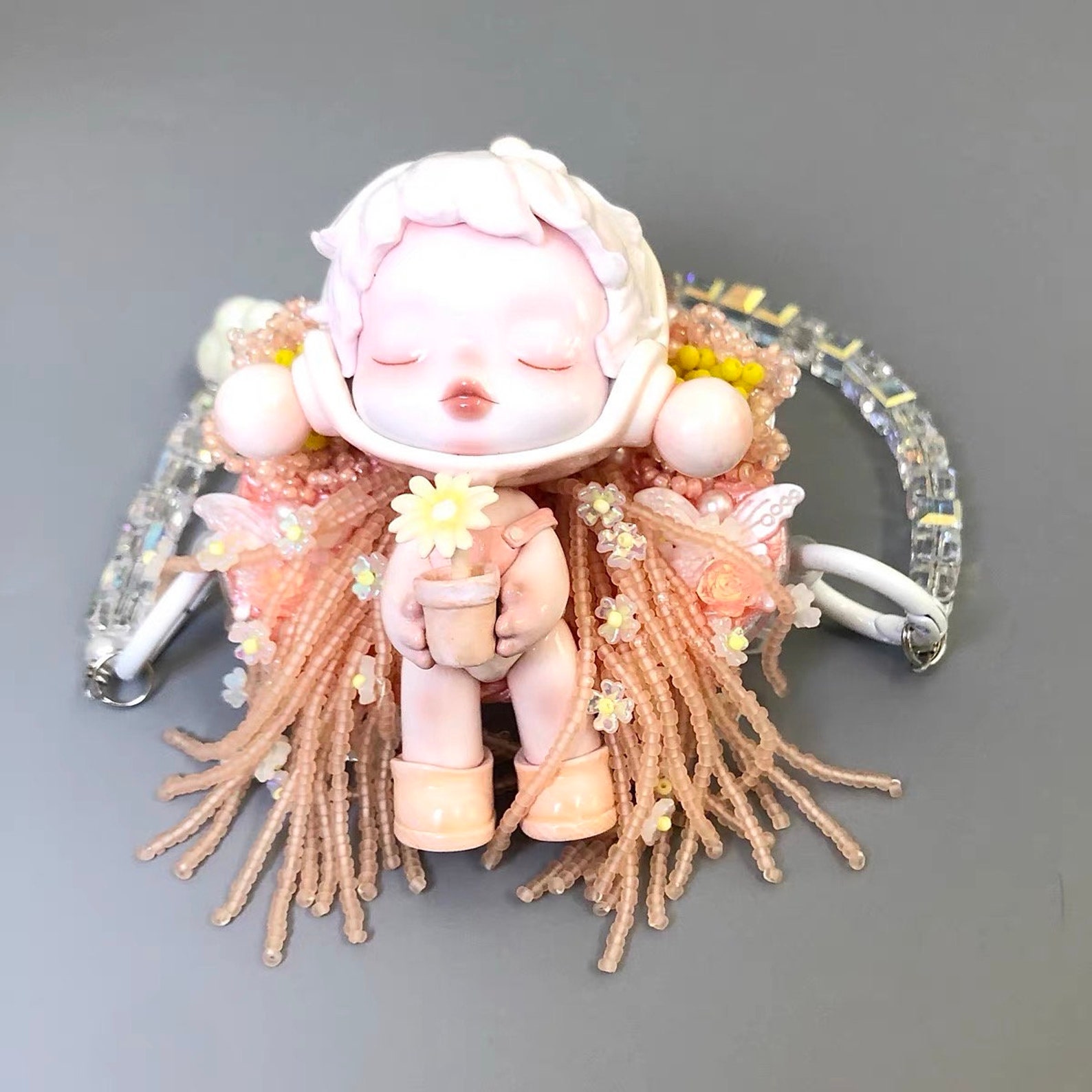 Custom Skullpanda Toy Phone Clip Clamp With Beads Strap - Etsy