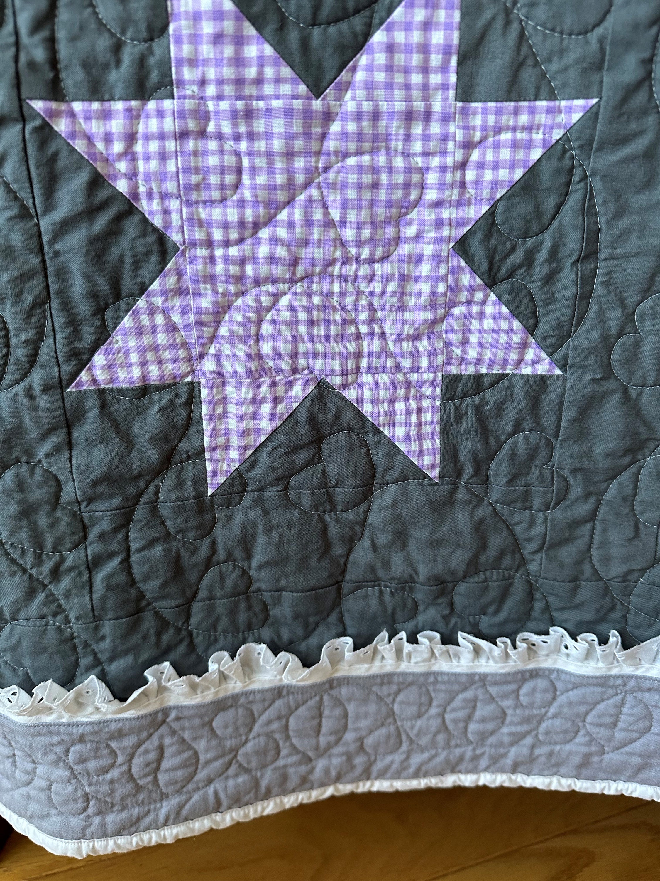 Little Girl Handmade Gingham Star Quilt With Bonus Doll Quilt - Etsy
